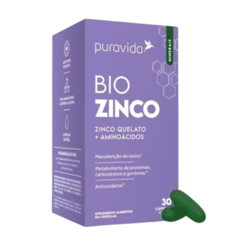 Bio Zinco (30 Cápsulas) - Pura Vida - Corpo & Vida Suplementos Alimentares e Vitaminas - Corpo ...