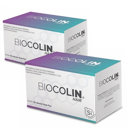 Kit 2unid Biocolin Hair (60 Cápsulas) - Central Nutrition - Corpo ...